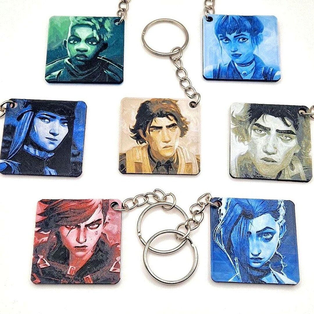 Arcane League of Legends Characters Double Sided Keyring - Perfect Gift ...
