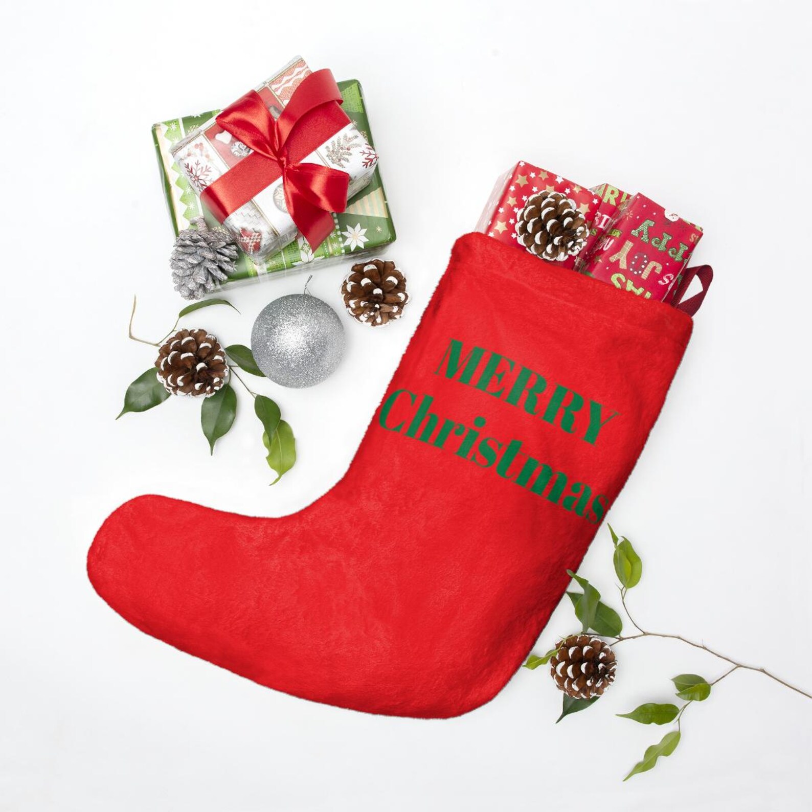 White Santa Claus Red Christmas Stockings - Etsy