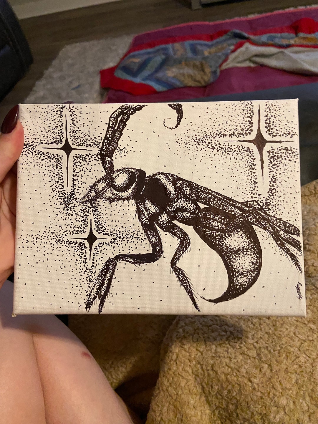 Tarantula Hawk Moth on Canvas - Etsy