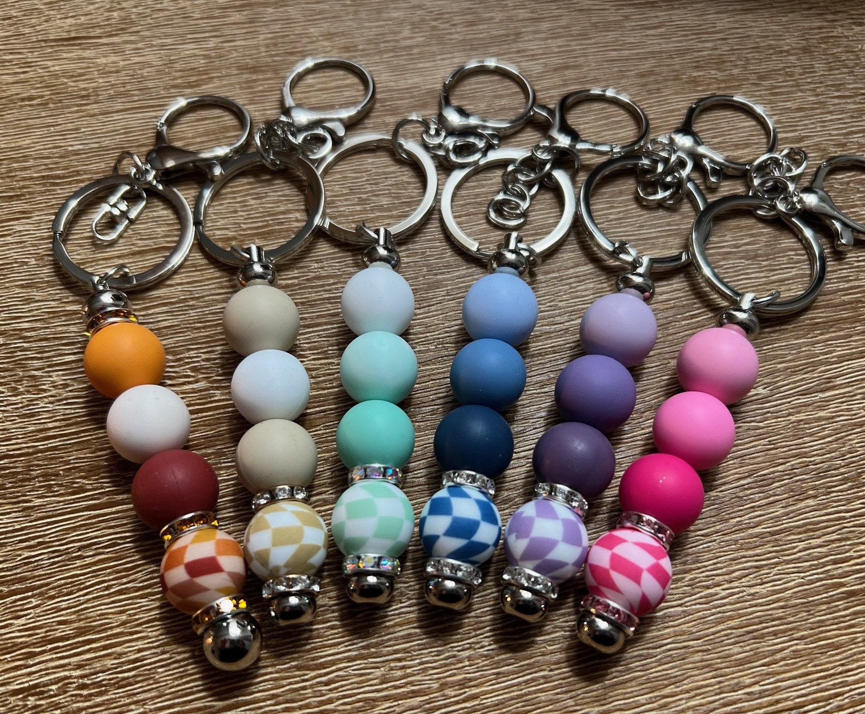 Silicone Bar Keychain | Checkered Pattern | Multiple Colors - Etsy