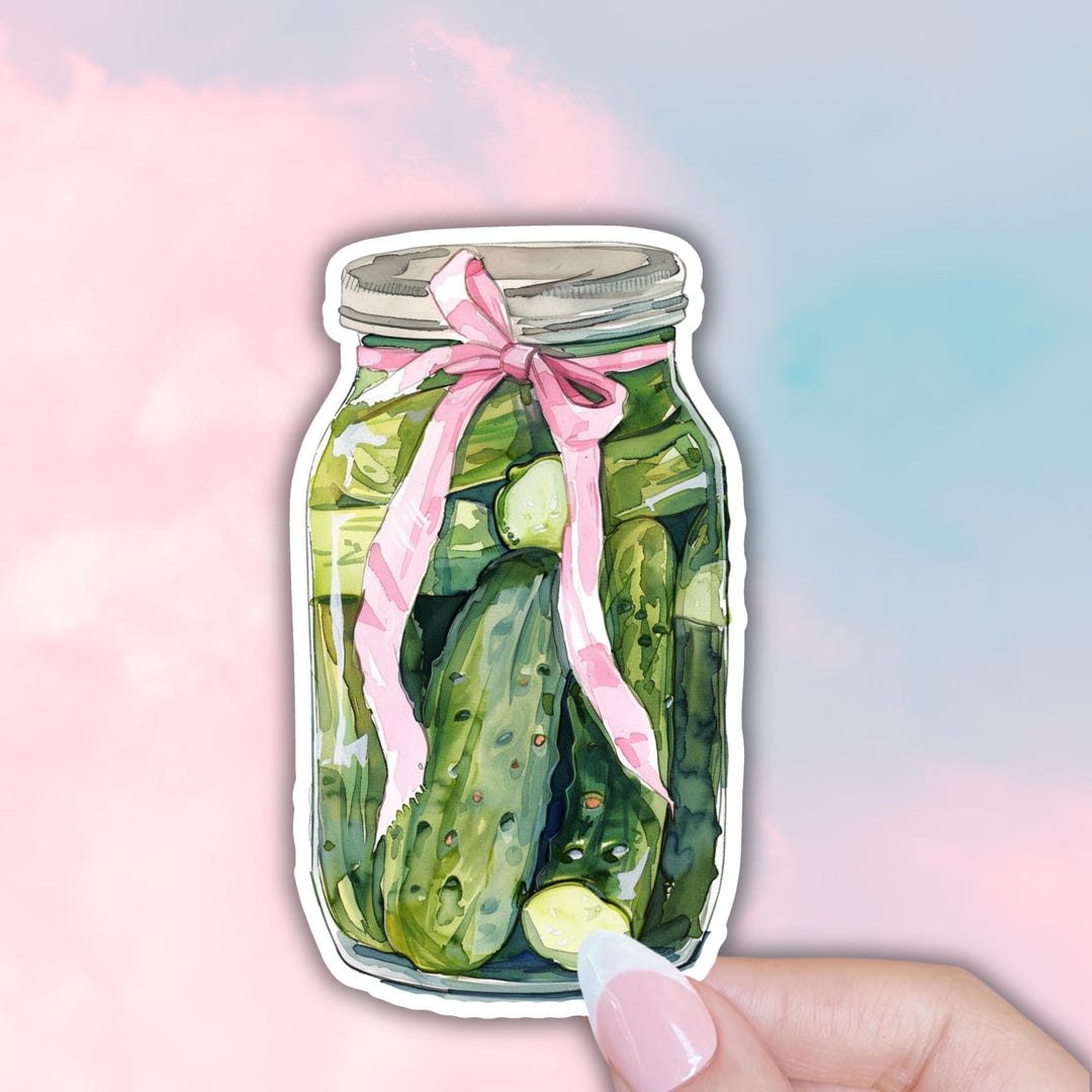 Dill Pickle Jar Sticker, Coquette Pickle Sticker, Funny Sticker for ...