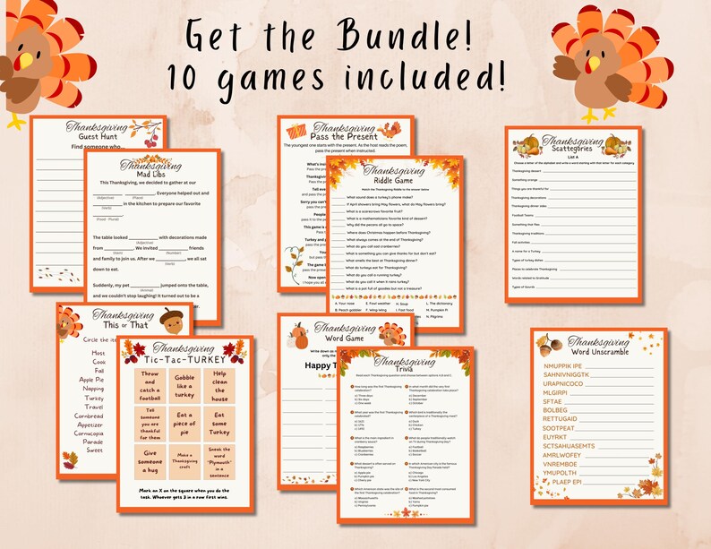 Thanksgiving Game Trivia Printable Thanksgiving Family Game ...
