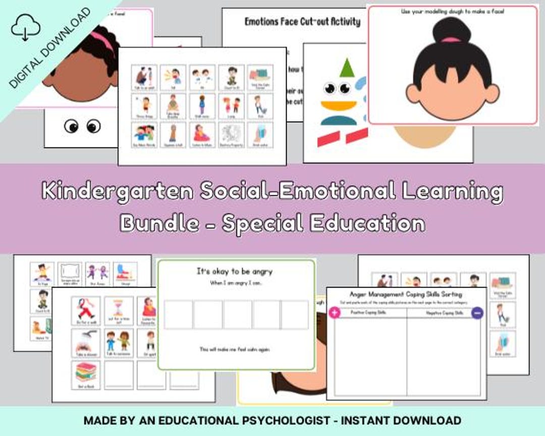 Kindergarten Social Emotional Learning Bundle - Emotions, Coping Skills ...