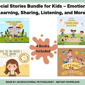 Social Stories Bundle for Kids – Emotional Learning, Sharing, Listening ...