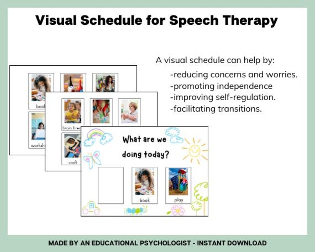 Visual Schedule for Speech Therapy - Printable & Customizable - Etsy