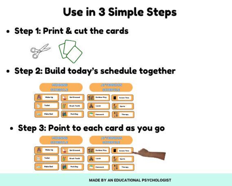 Visual Timetable Cards Printable PDF – Daily Routine for ADHD & Autism ...