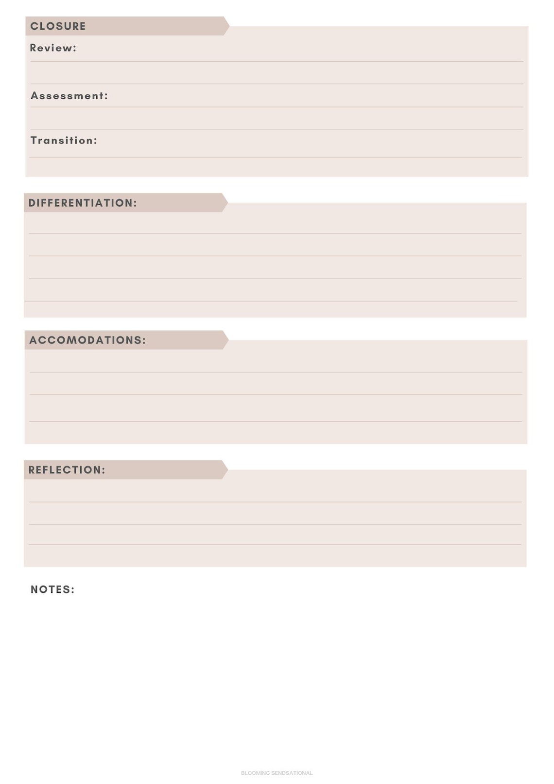 Special Education Lesson Plan Template - Etsy
