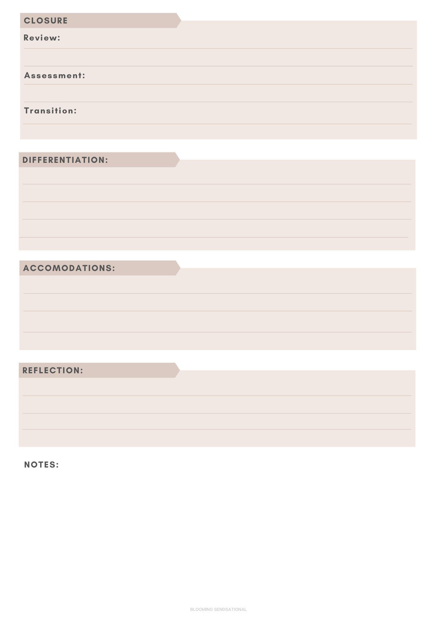 Special Education Lesson Plan Template - Etsy