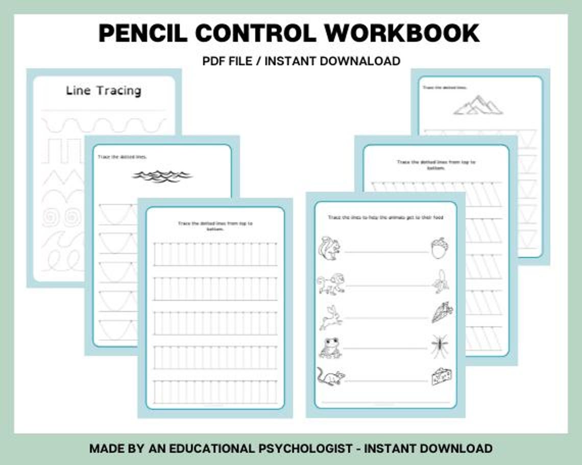 Printable Pencil Control Worksheets for Toddlers - Etsy