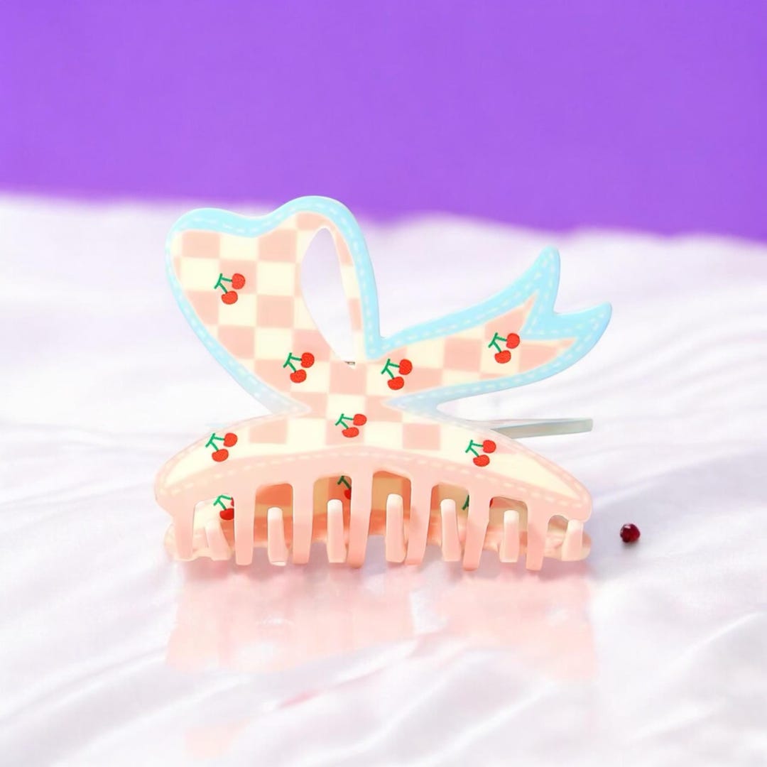 Cherry Flutter Hair Claw Clip, Women Hair Clip, Aesthetic Hair Clips ...