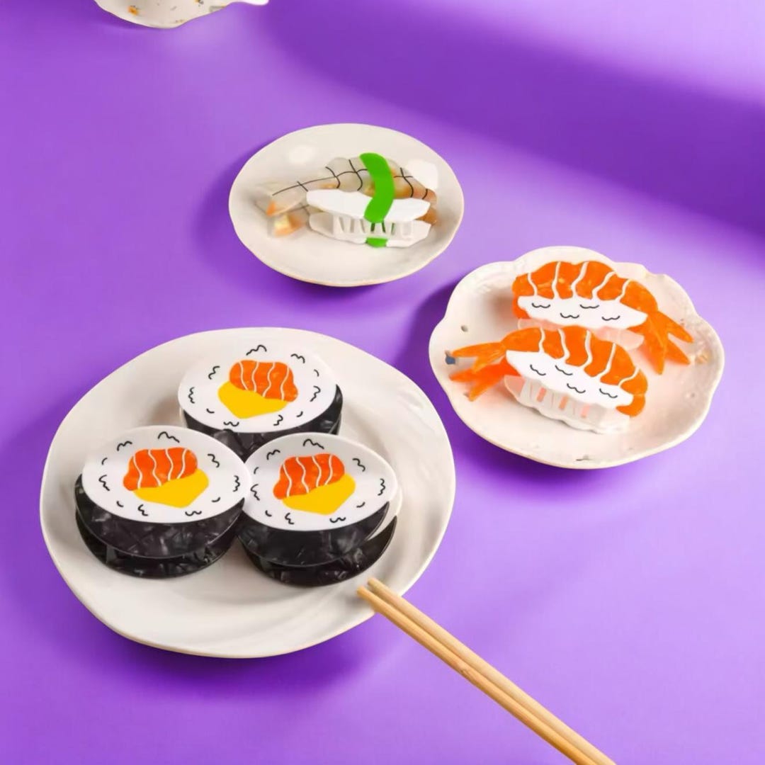 Sushi Delight Hair Clips, Aesthtetic Hair Claw Clip, Hair Accessories ...