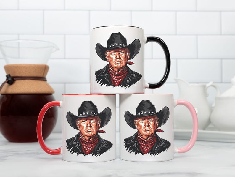Trump 2024 President Cowboy Outlaw Flag Coffee Mug,christmas Gift for ...