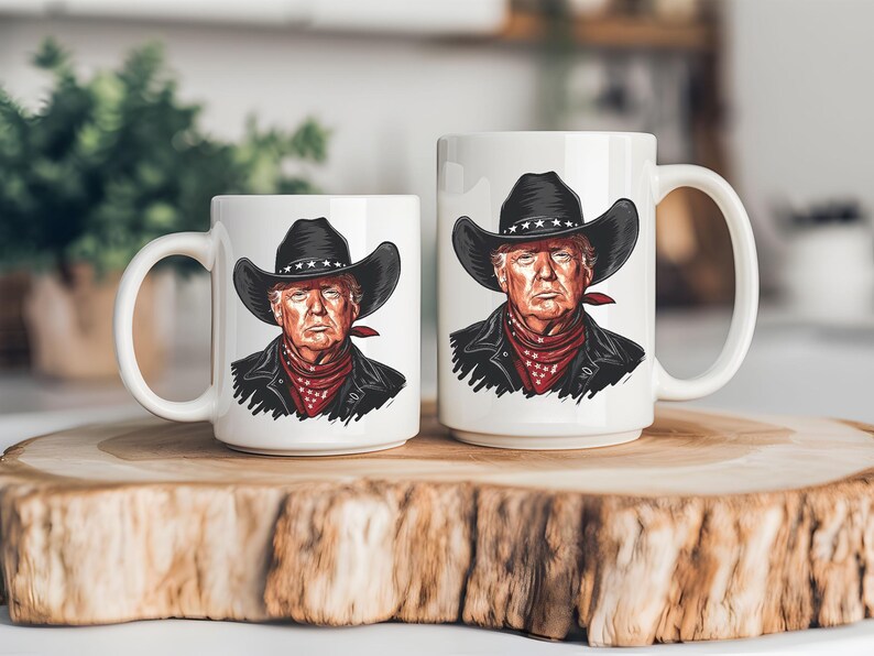 Trump 2024 President Cowboy Outlaw Flag Coffee Mug,christmas Gift for ...