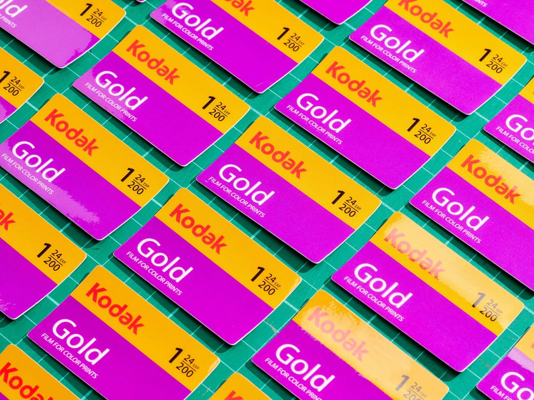 Kodak Gold Indie Retro Vinyl Sticker – Waterproof Die-cut for Laptops ...