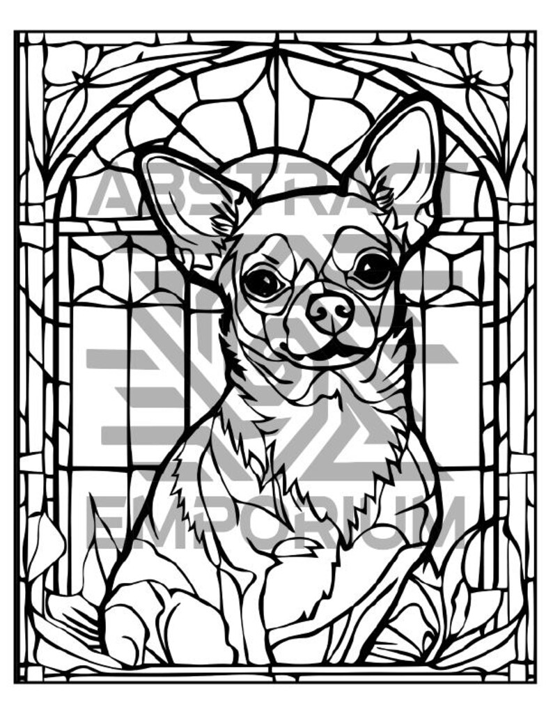 Colouring Pages Animal Pets With Stained Glass Downloads - Etsy
