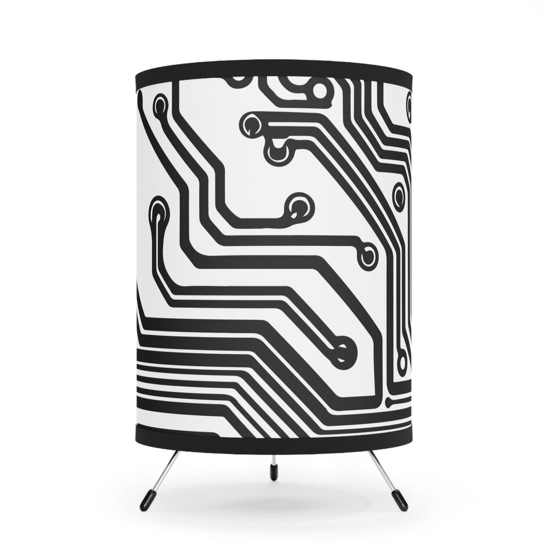 Tripod Lamp With High-res Cyber Printed Shade, US\CA Plug - Etsy