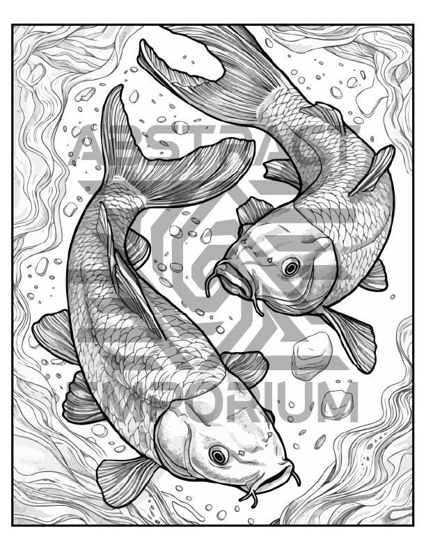 Colouring Pages Animals and Fish Downloads - Etsy