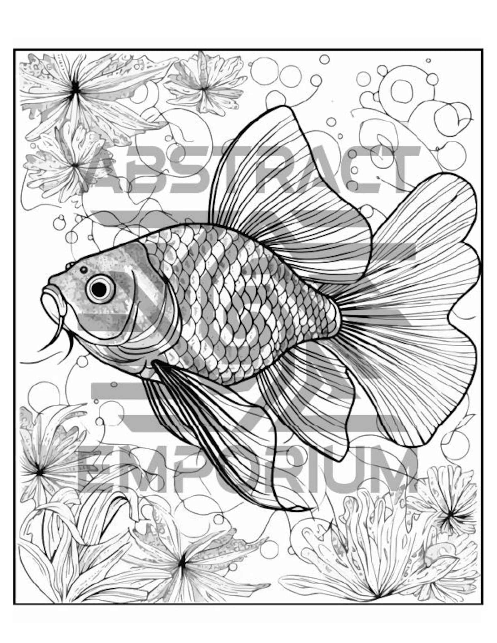 Colouring Pages Animals and Fish Downloads - Etsy