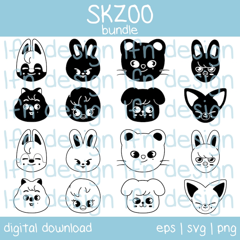 Stray Kids SKZOO SVG Bundle - Etsy