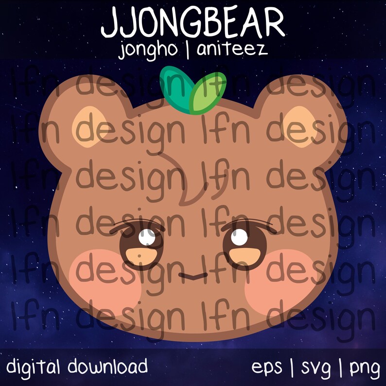 ATEEZ Aniteez Jjongbear SVG Pack - Etsy
