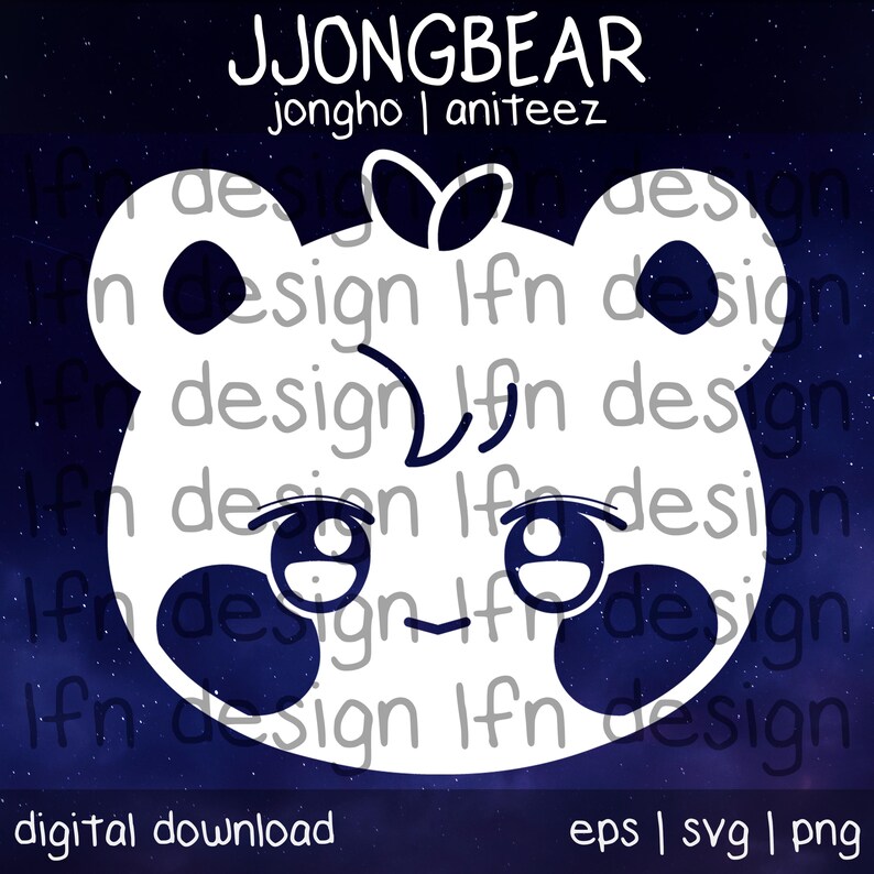 ATEEZ Aniteez Jjongbear SVG Pack - Etsy