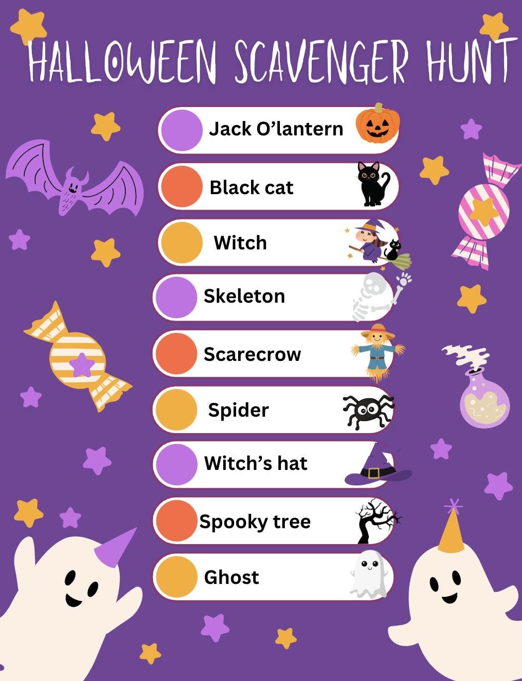 Printable Halloween Scavenger Hunt - Etsy