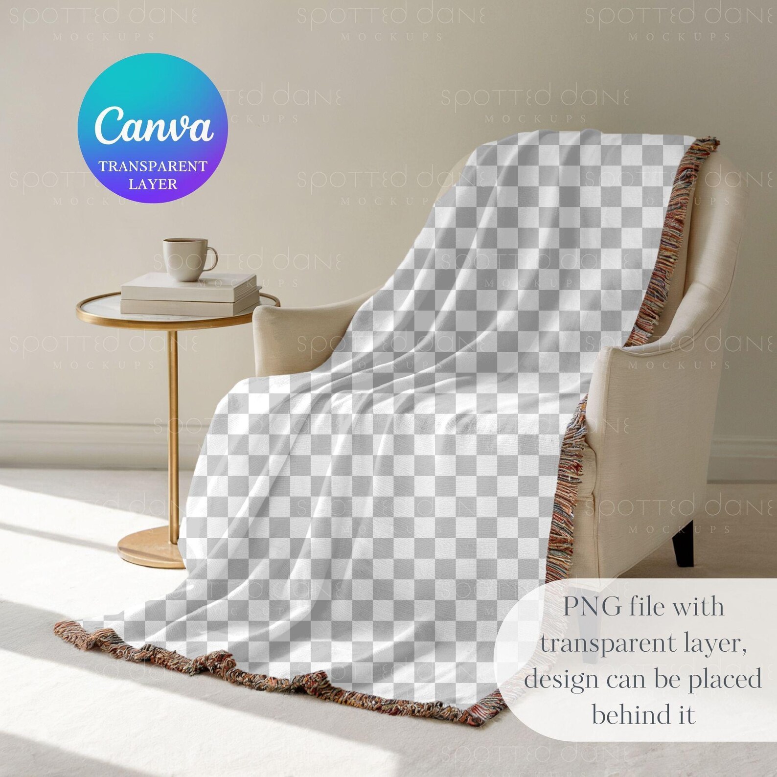 Woven Blanket Mockup, Woven Throw Blanket Mock Up, Print on Demand ...