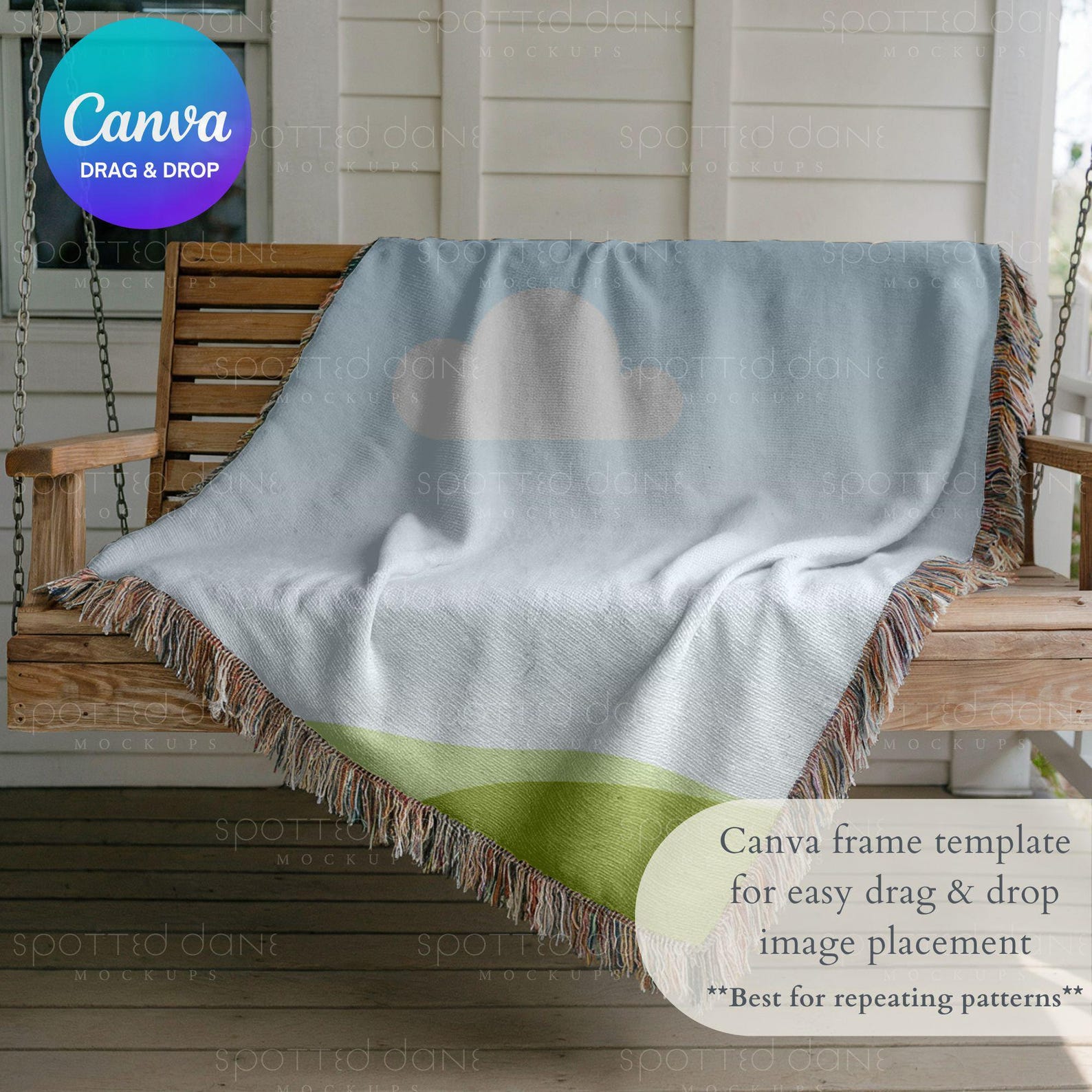Woven Blanket Mockup, Woven Throw Blanket Mock Up, Print on Demand ...