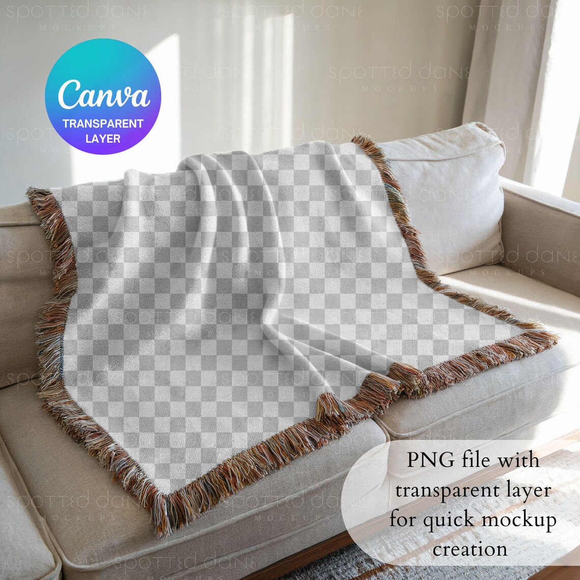 Woven Blanket Mockup, Woven Throw Blanket Mock Up, Print on Demand ...
