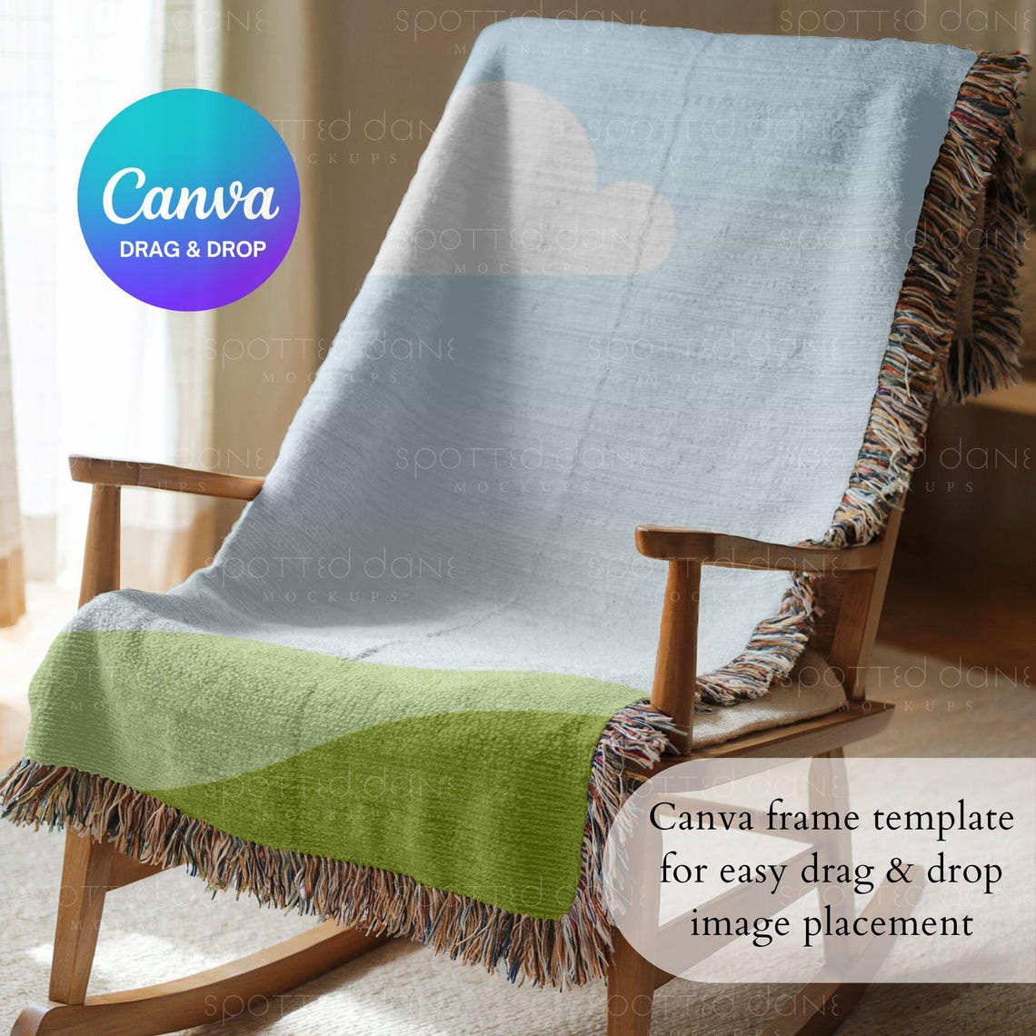 Woven Blanket Mockup, Woven Throw Blanket Mock Up, Print on Demand ...