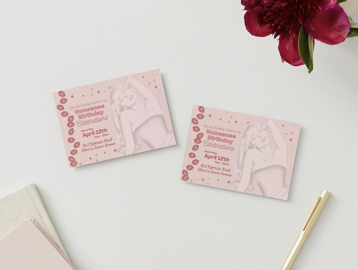 Sabrina Carpenter Inspired Birthday Invitation Template, Birthday ...