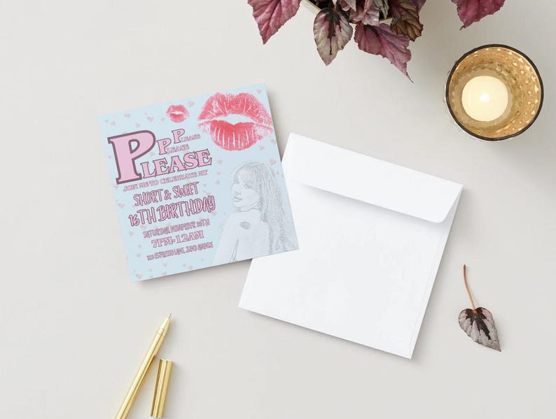 Sabrina Carpenter Party Invitation Template | Short N Sweet Birthday ...