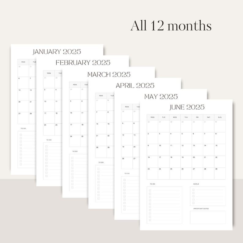 2025 Monthly Planner | Minimalist Calendar | Budget Tracker & Monthly ...
