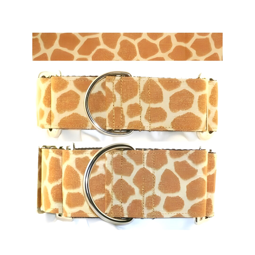 Giraffe Print Greyhound Martingale Dog Collar - 1", 1.5", 2", Buckle ...