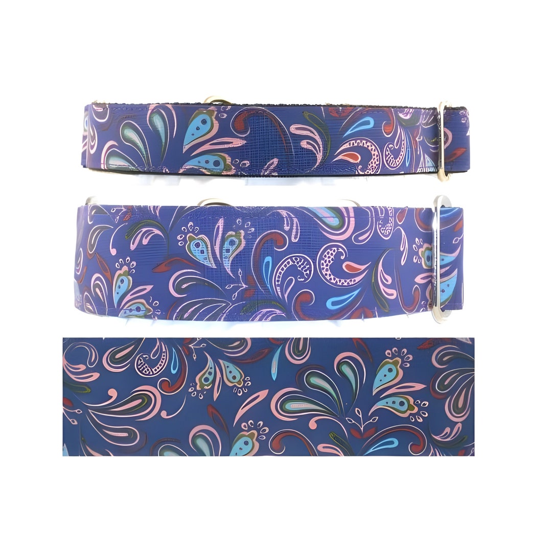 Paisley Flip Flop Purple Greyhound Martingale Dog Collar 1, 1.5, 2 ...