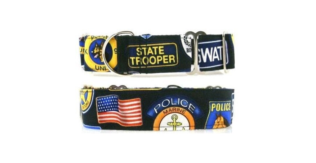 1.5 Inch Swat Police Sheriff Greyhound Martingale Dog Collar, Buckle ...