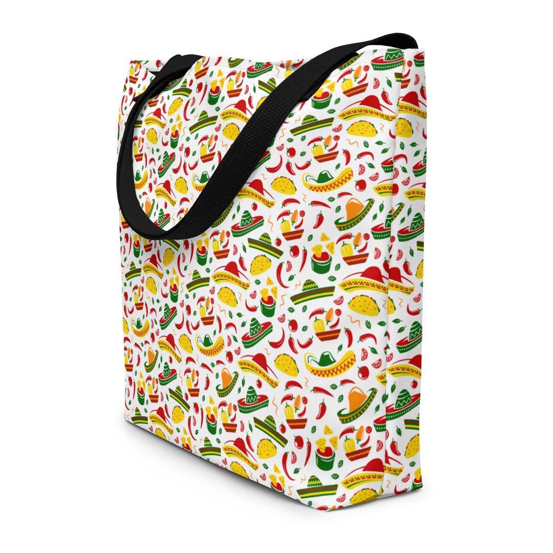 Cinco De Mayo Print Large Tote Bag, Market Grocery Tote Bag, Tote ...