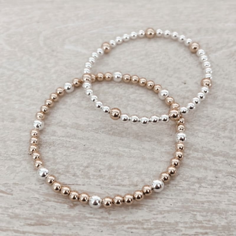 4 Mm Bicolor Bracelet - Etsy