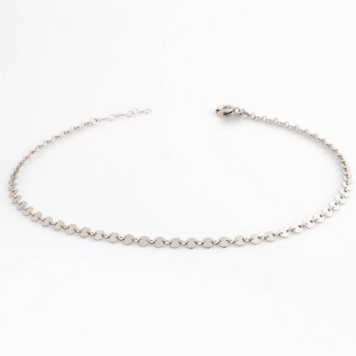 Sterling Silver Choker Necklace / Sterling Silver Dot Choker / - Etsy