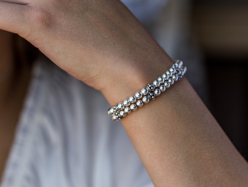 Stretch Bracelet / Layering Bracelets / Sterling Silver - Etsy