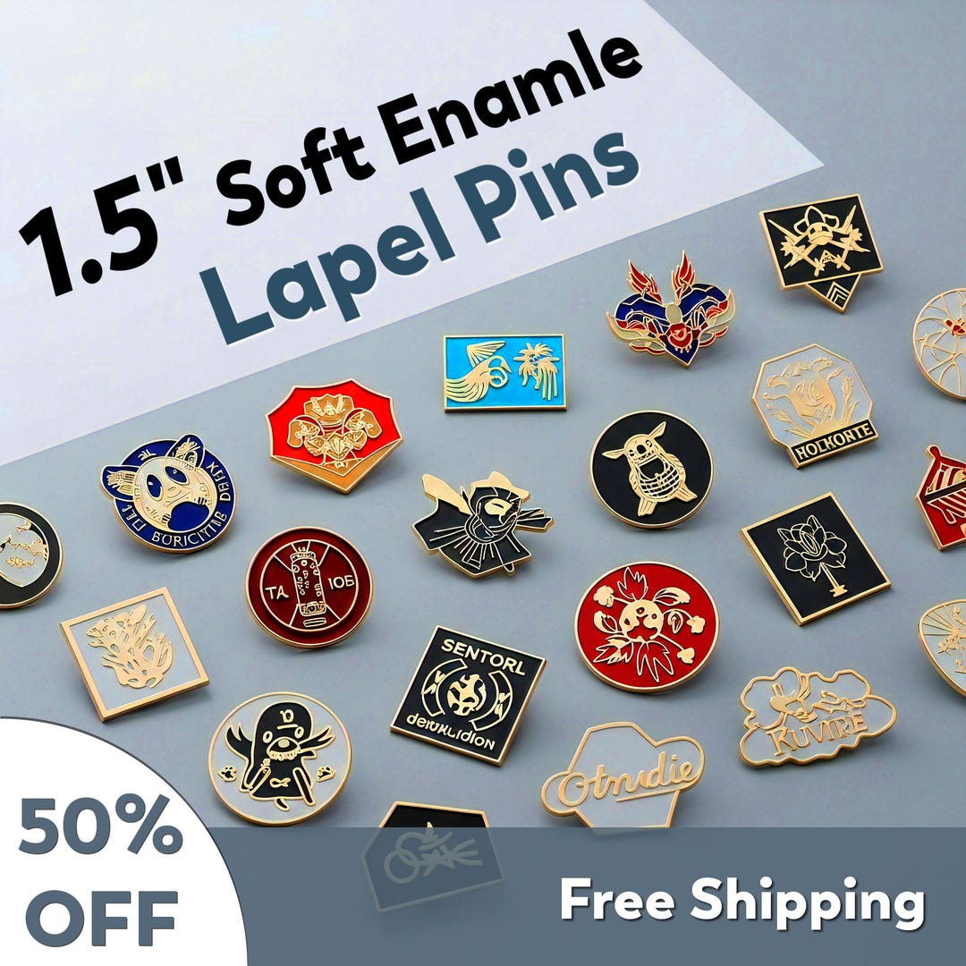 1.5" Custom Enamel Lapel Pins: Soft Emblem, Brooch Pins - Etsy