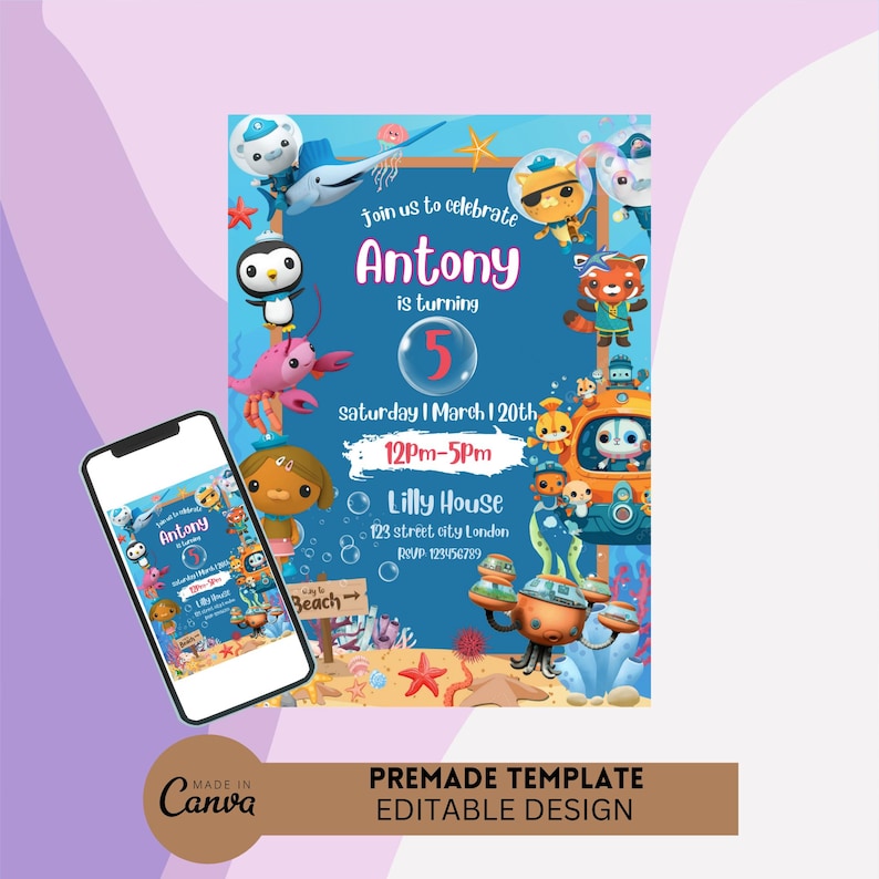 Octonauts Invitation, Octonauts Birthday Invitation, Octonauts Invite ...