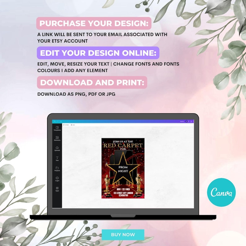 Red Carpet Invitation, Prom Invitation, Red Carpet Birthday Invitation ...