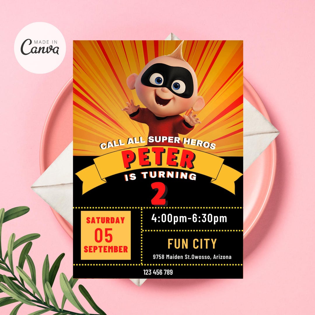 The Incredibles Invitation, the Incredibles Jack-jack Birthday Invitation, the Incredibles ...