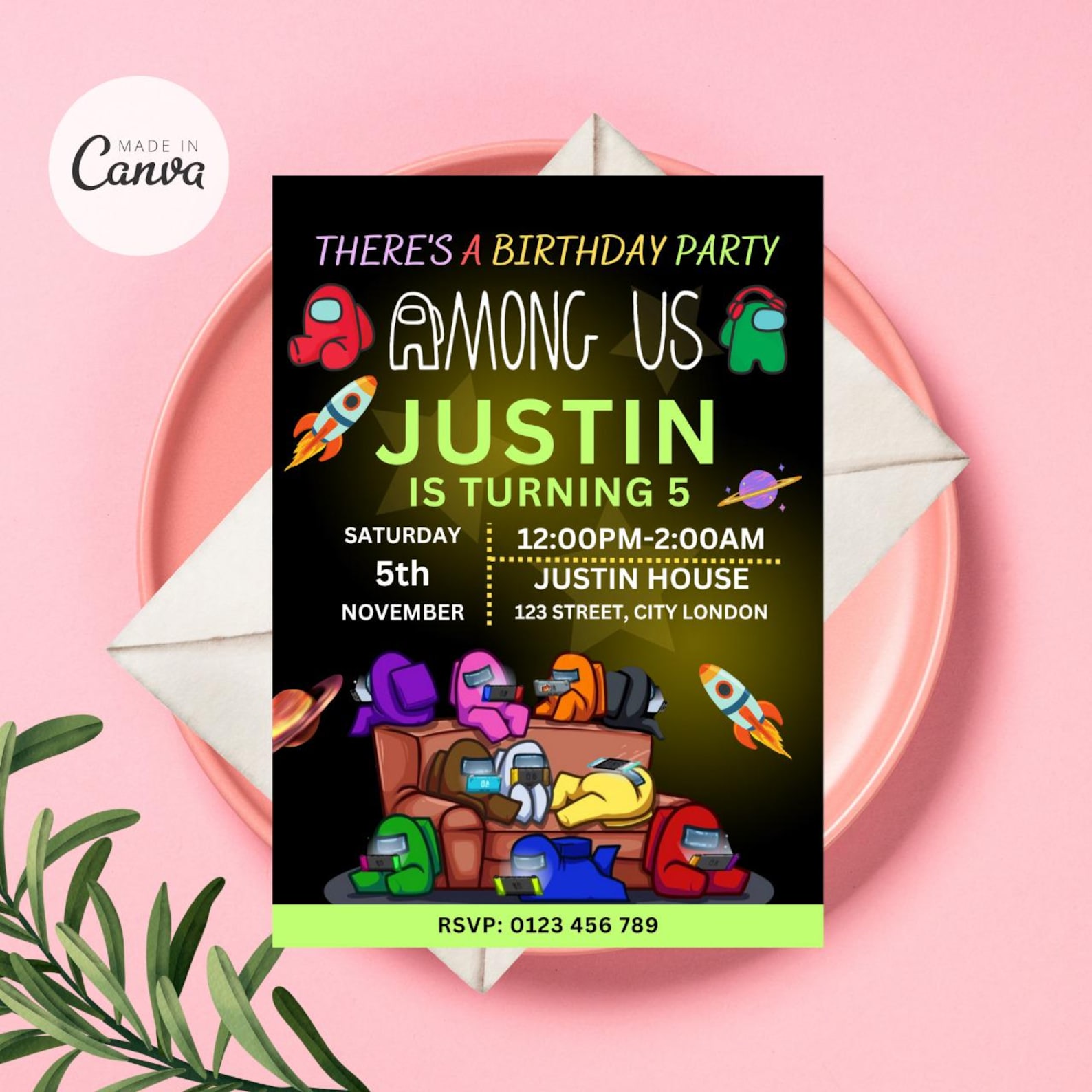 Among Us Invitation, Among Us Birthday Invitation, Editable Among Us ...