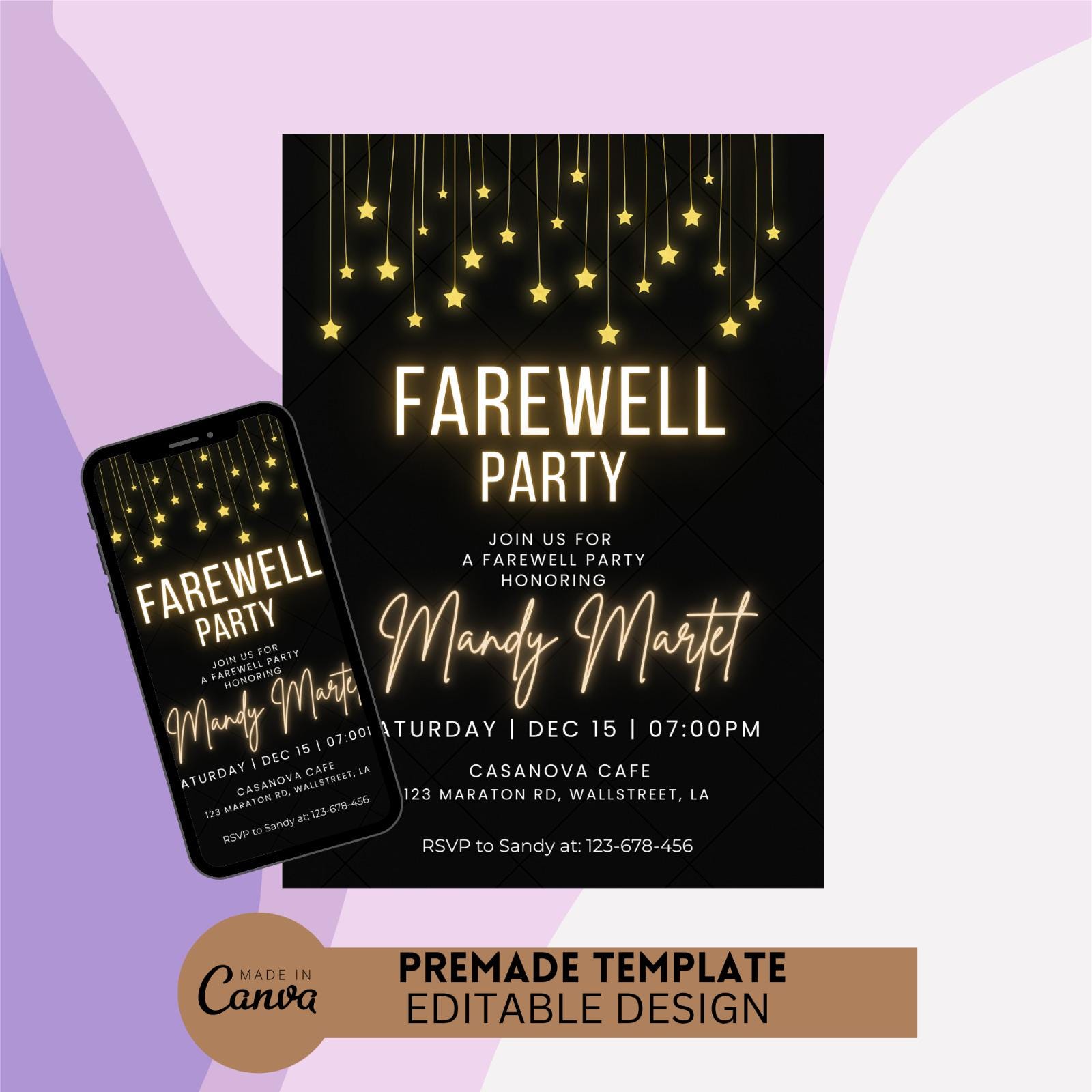 Farewell Party Invitation: Editable Goodbye Invite (digital File, 5x7 ...