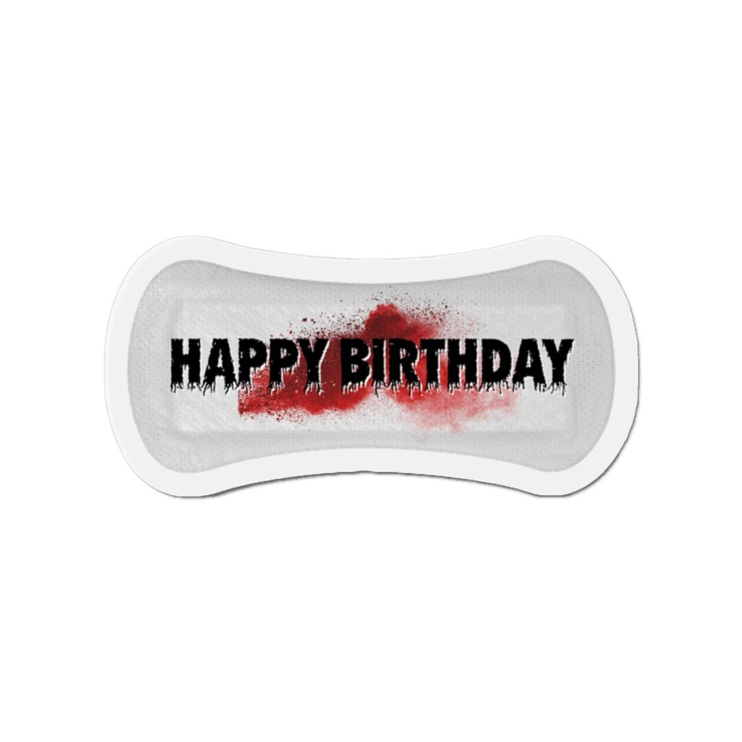 Funny Happy Birthday Period Pad Die-cut Magnet, Menstrual Cycle Humor ...