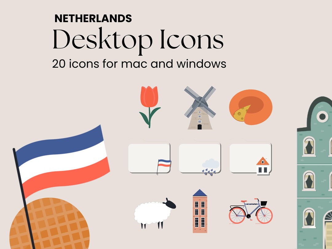 Netherlands-themed Desktop Icons for Mac & Windows | Holland ICONS - Etsy