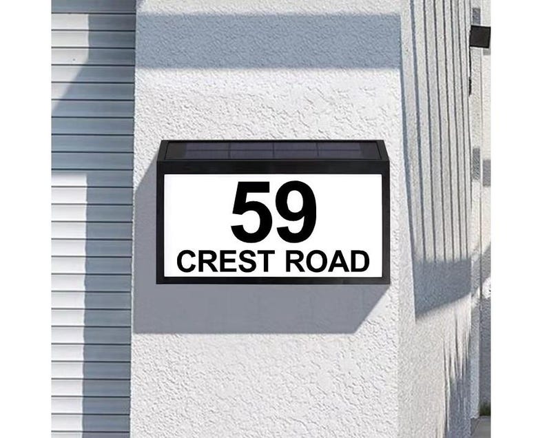 Solar Address Plaques,house Number for Outside,solar Led Address Sign ...