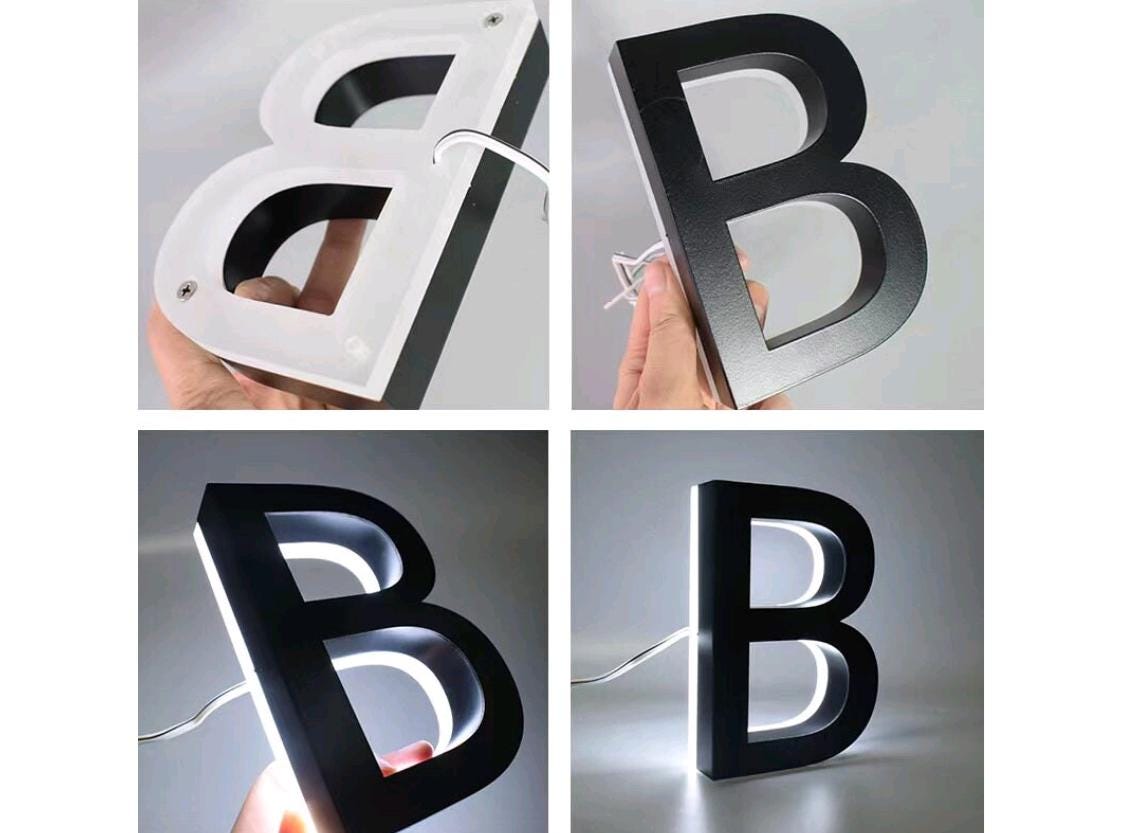 Custom Halo Lit Signage-illuminated Sign-backlit-3d Design Personalized ...